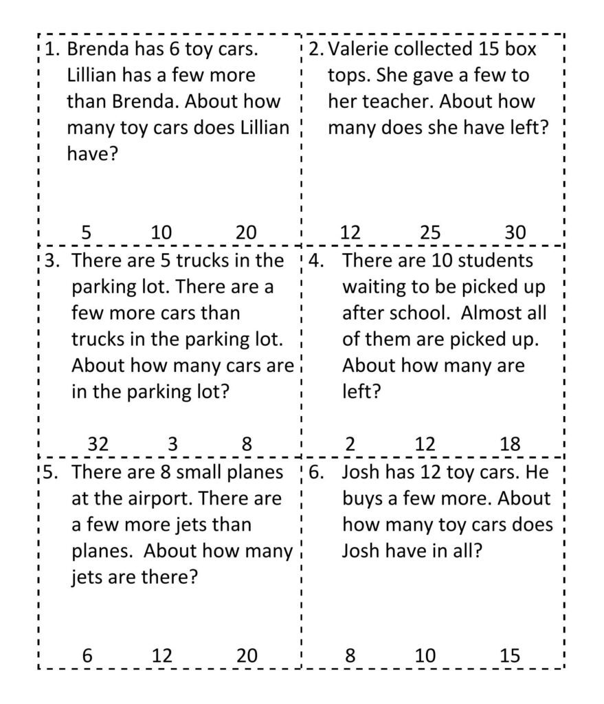 Problem Solving Of Addition And Subtraction 1st Grade Activity 9