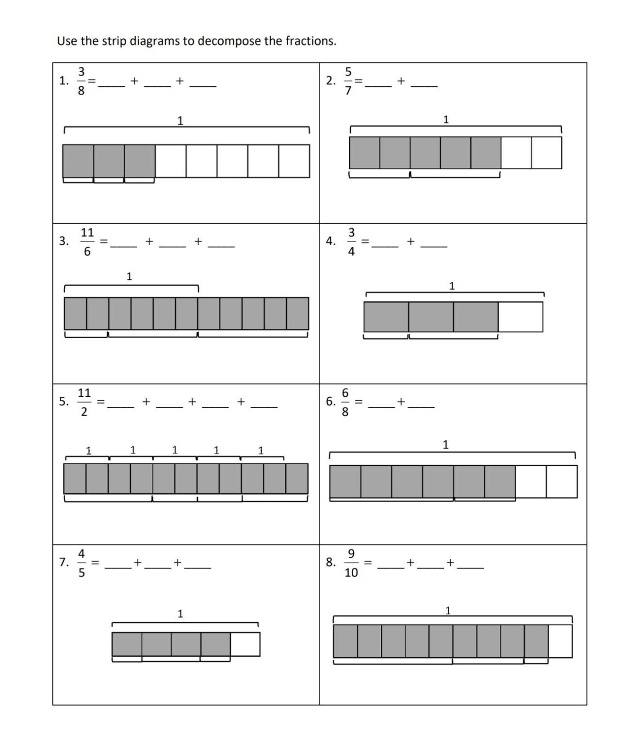 Build Fractions from Unit Fractions on Whole Numbers