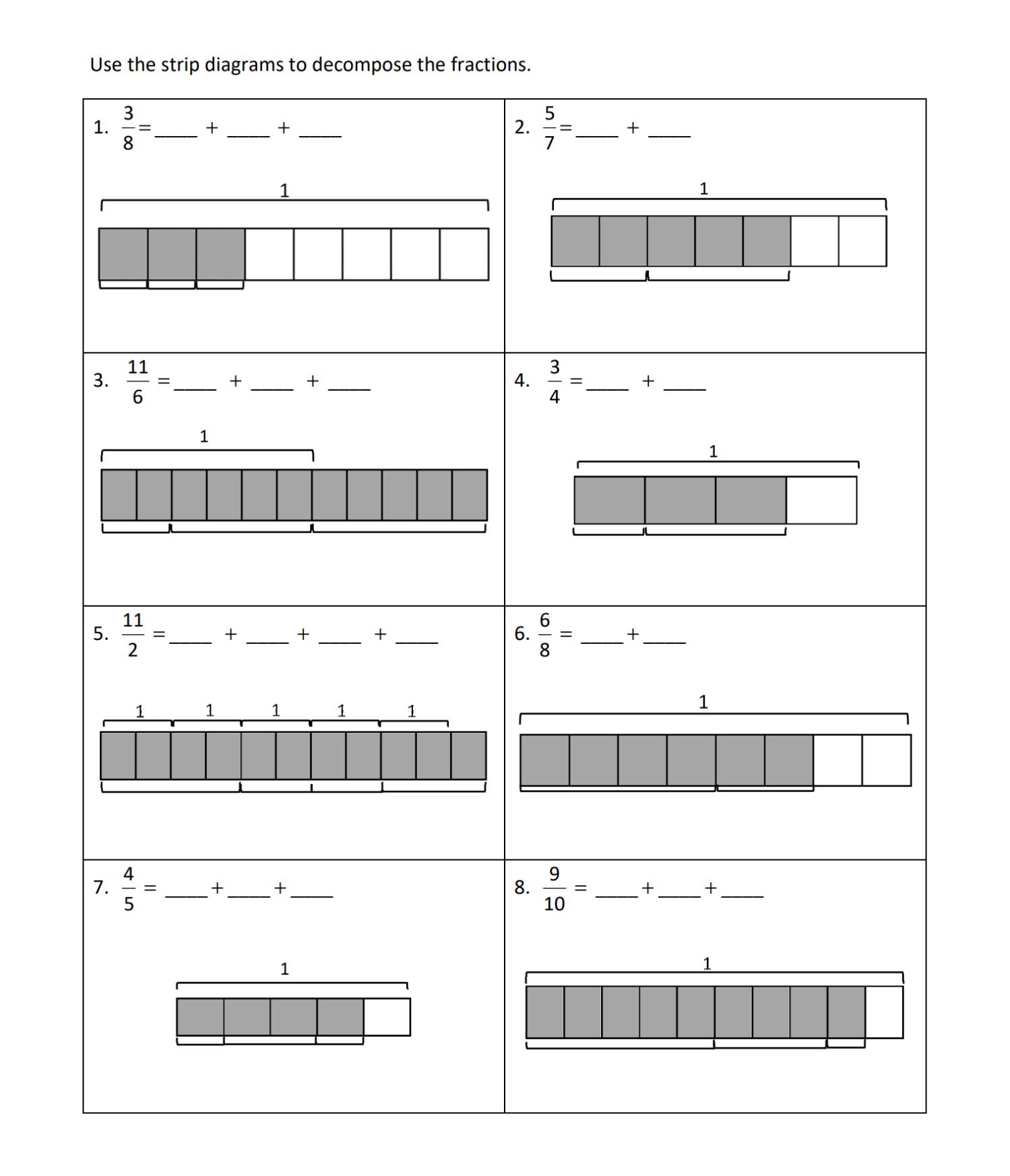 Build Fractions From Unit Fractions On Whole Numbers Build Fractions From Unit Fractions On Whole Numbers